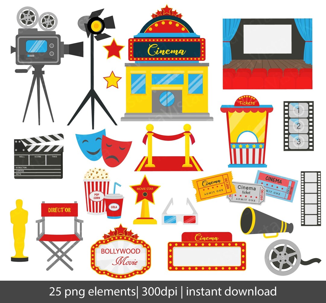 Movie Clipart . Cinematography Clipart. Cinema Clipart. Movie Night ...