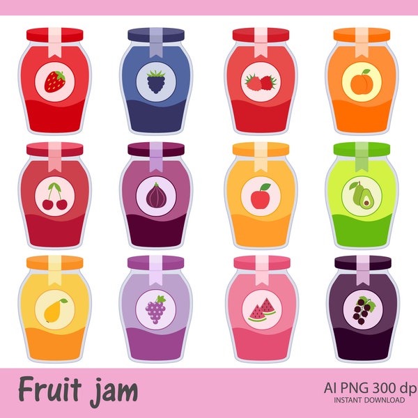 Fruit Jam Stickers - Etsy