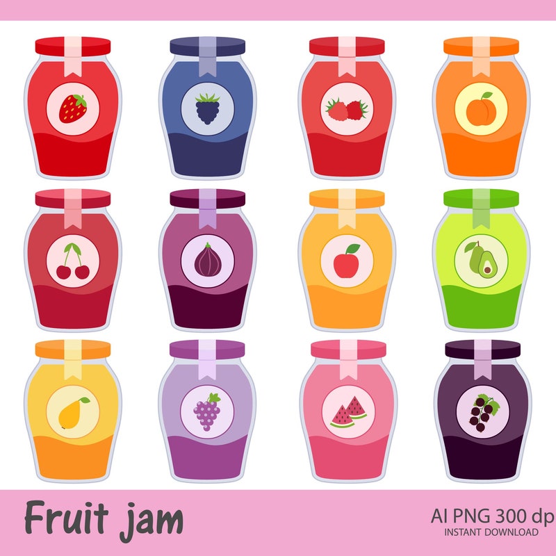 Fruit Jam Stickers - Etsy