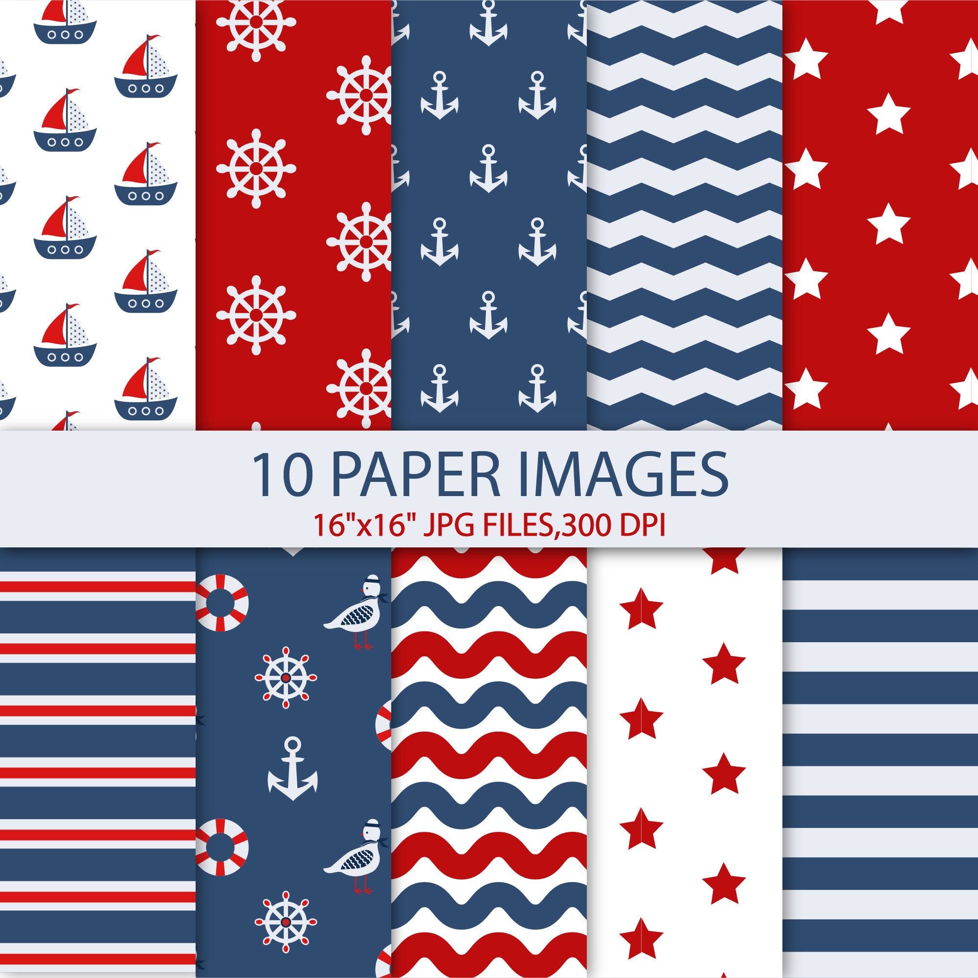 Nautical Clipart PNG Digital Download - Etsy