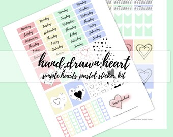 Hand.drawn.heart Simple.hearts Weekly Log Printable A5 - Etsy