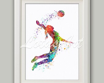 Volleyball wall art | Etsy