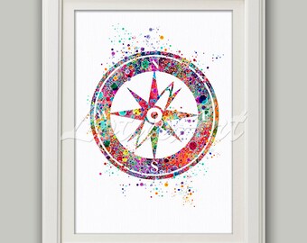 Compass wall art | Etsy
