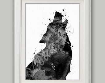 Gray wolf art | Etsy