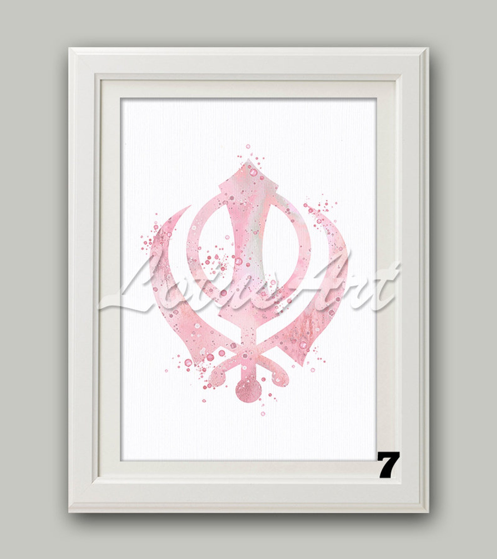Khanda Symbol Watercolor Wall Art Print Meditation Yoga Studio | Etsy
