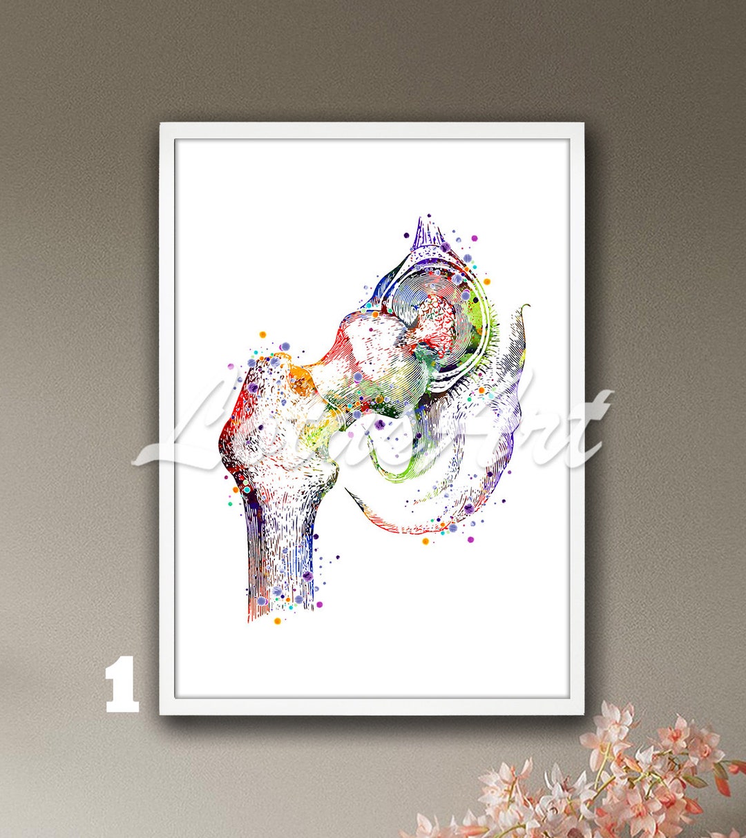 Hip Joint Wall Decor Medical Anatomy Watercolor Print Science Art ...