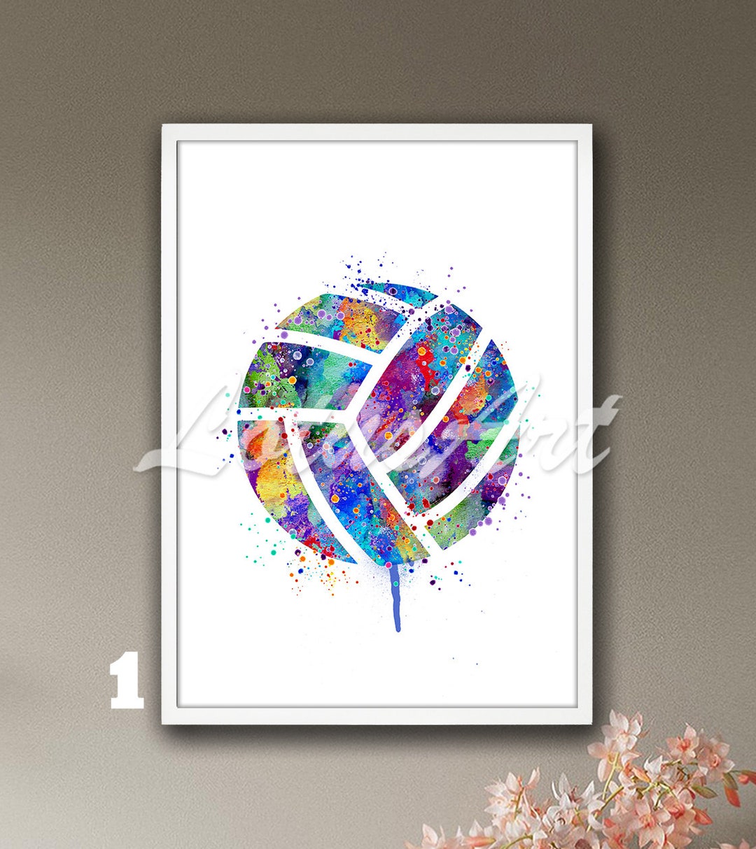 Volleyball Wall Art Watercolor Print Sports Poster Girls Room Decor ...