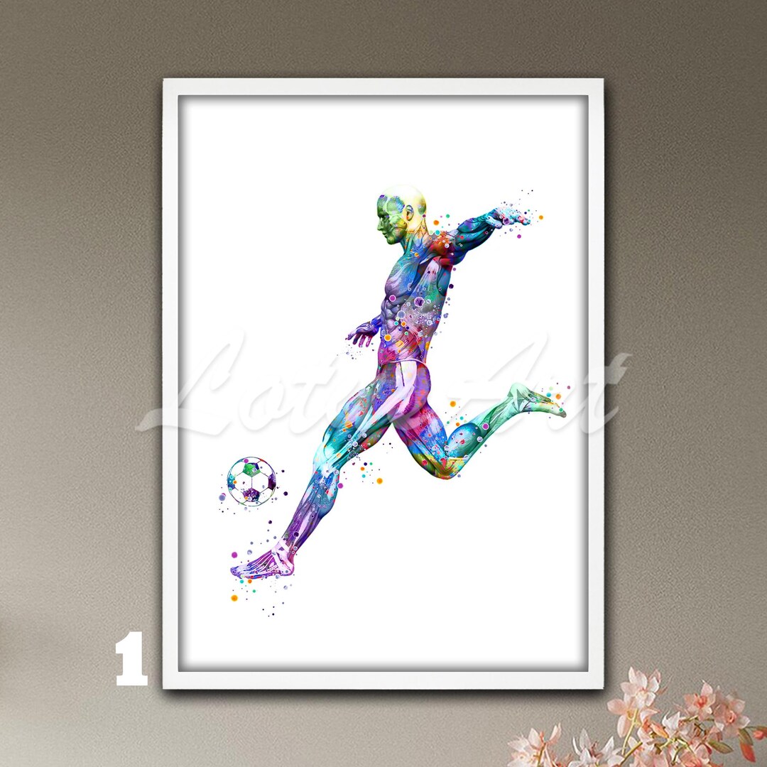 Boy Soccer Muscles Anatomy Watercolor Print: Football Player Poster - Etsy