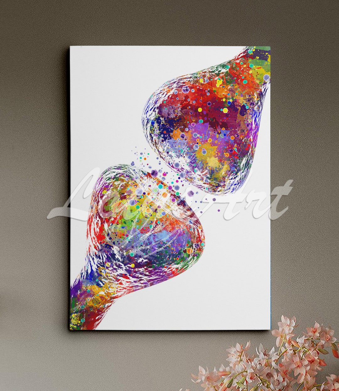 Human Nerve Cell Synapse Receptor Wall Art Canvas Watercolor Print Anatomy Decor - Etsy