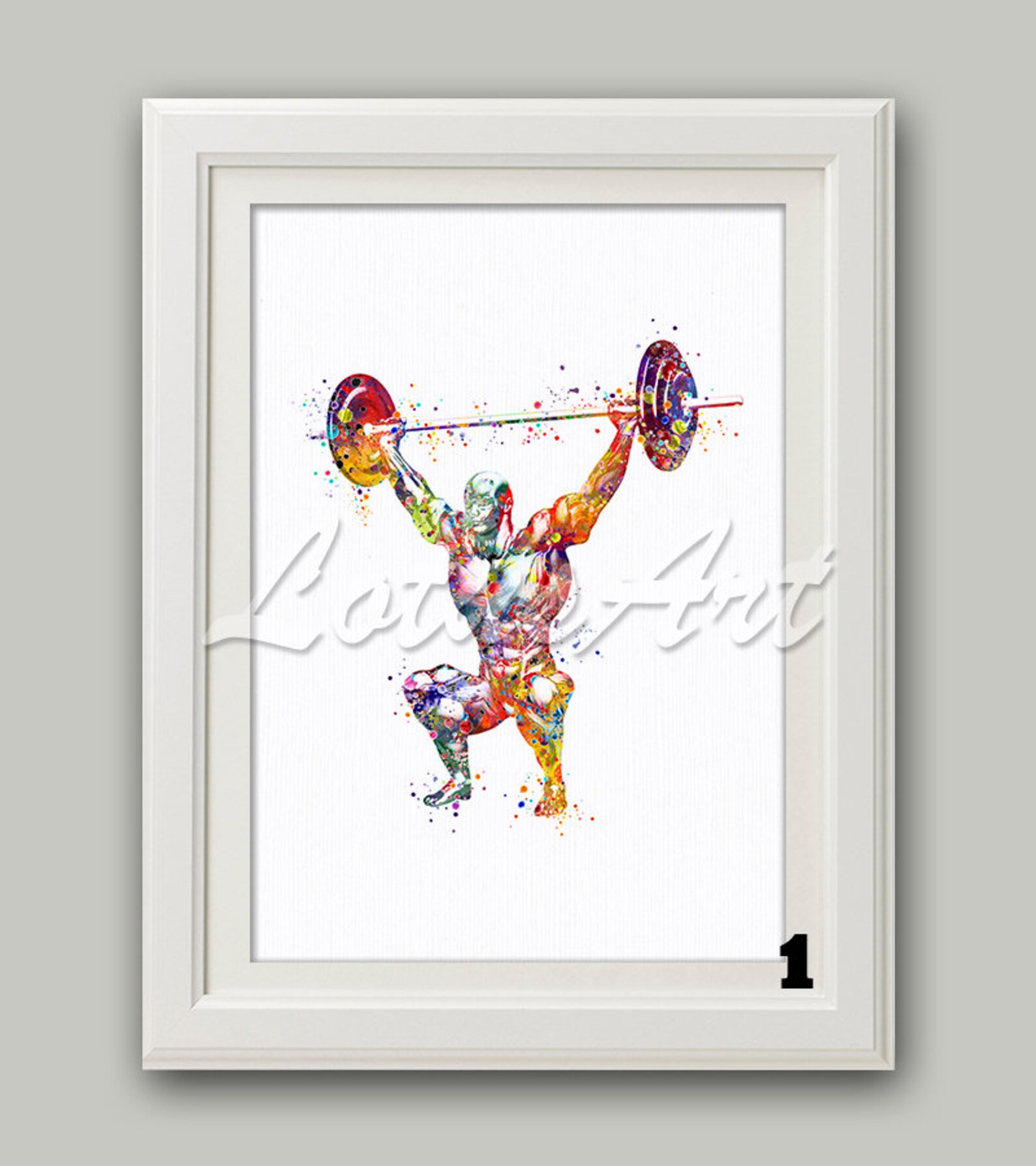 Weightlifter Muscles Wall Art Watercolor Print Clinic Decor - Etsy