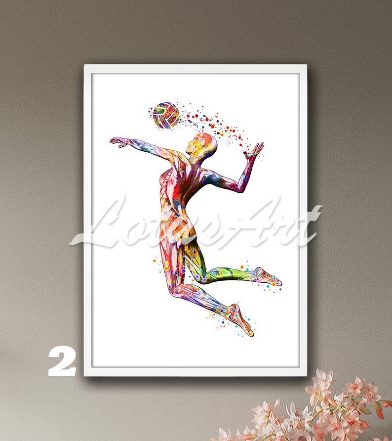 Volleyball Anatomy Watercolor Print: Framed Medical Sports Poster - Etsy Australia