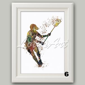 Girl Lacrosse Art Watercolor Print Sports Poster Home Decor - Etsy