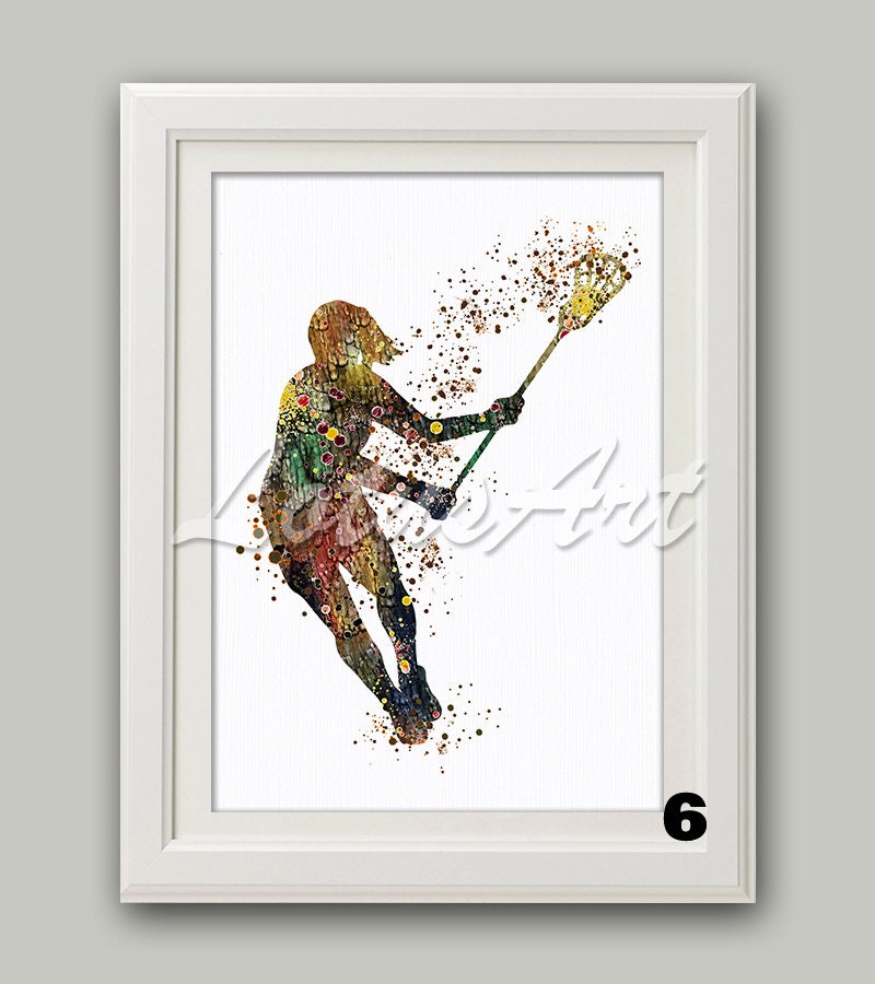 Girl Lacrosse Art Watercolor Print Sports Poster Home Decor - Etsy