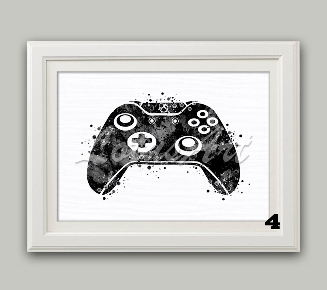 Game Controller Joystick Wall Art Watercolor Print Boys Room - Etsy