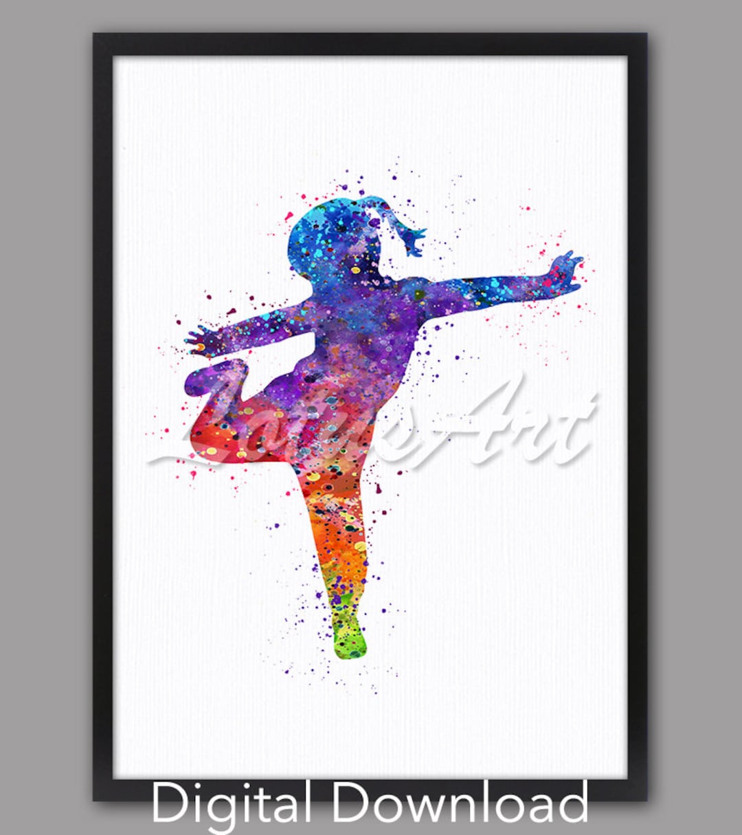 DIGITAL DOWNLOAD Kid Dancing Hip Hop Art Dance Watercolor Wall Art ...