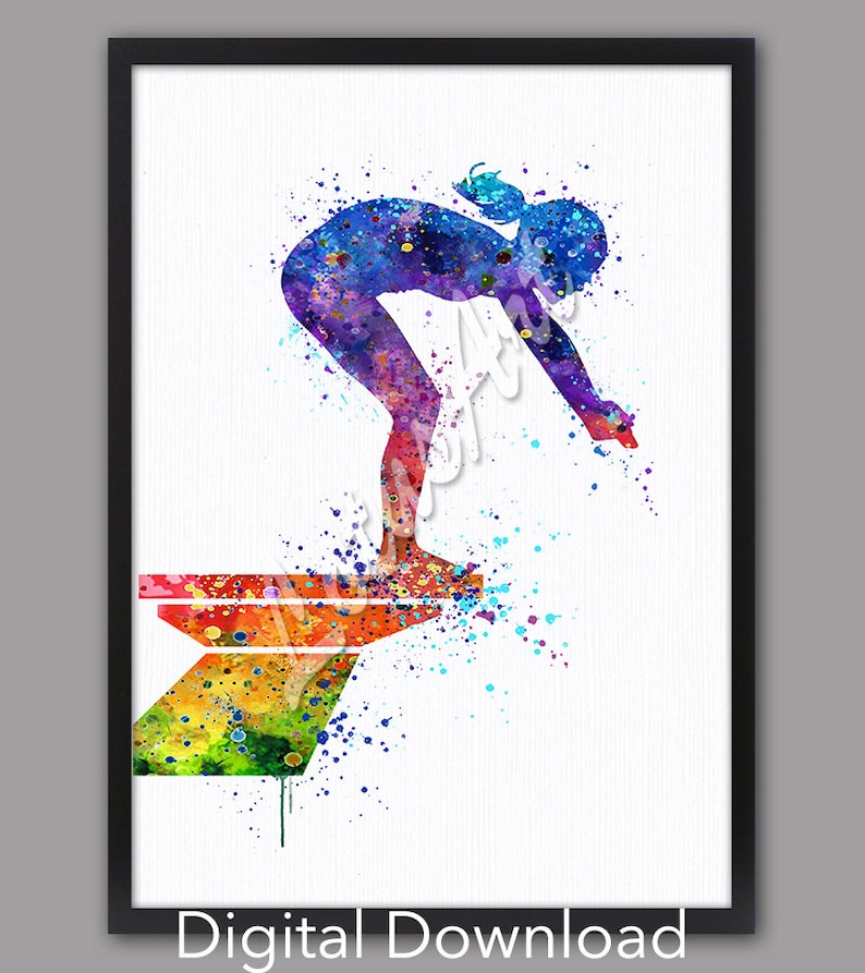 DIGITAL DOWNLOAD Girl Swimming Art Swimmer Print Water Sports - Etsy