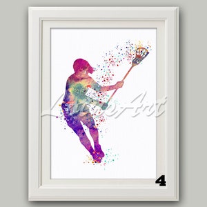 Girl Lacrosse Art Watercolor Print Sports Poster Home Decor - Etsy