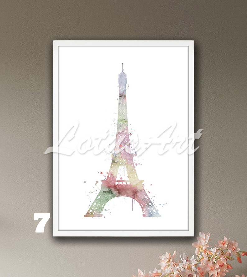Eiffel Tower Watercolor Print, Paris Art Poster, France Home Decor - Etsy