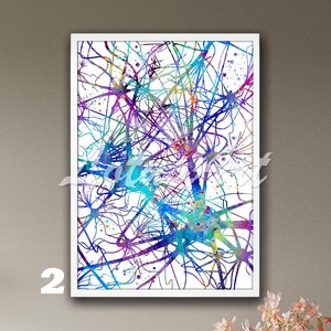 Neurons Art Brain Neurology Neuron Cell Medical Anatomy Art Watercolor ...