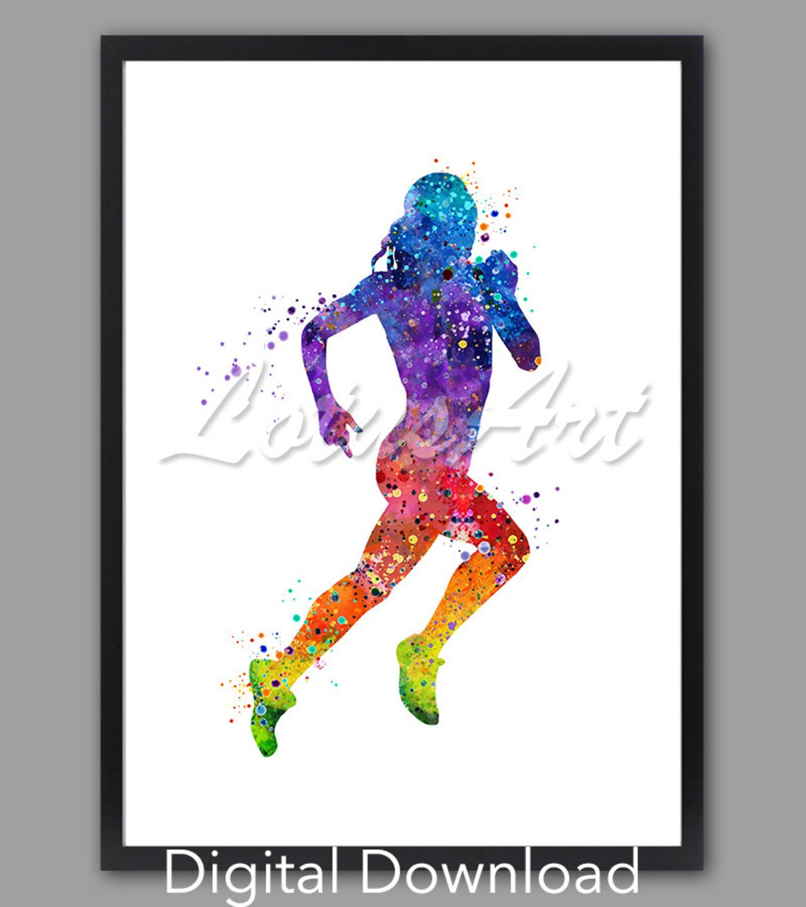 DIGITAL DOWNLOAD Girl Running Wall Art Sports Home Decor | Etsy
