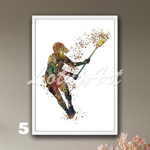 Girl Lacrosse Art Watercolor Print Sports Poster Home Decor Girls Room ...