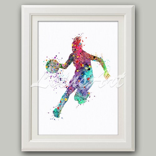 DIGITAL DOWNLOAD Girl Basketball Art Watercolor Sports Poster - Etsy