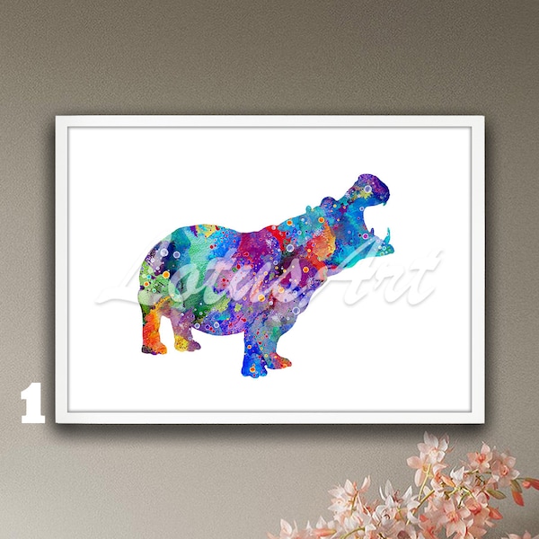Hippo Wall Art - Etsy
