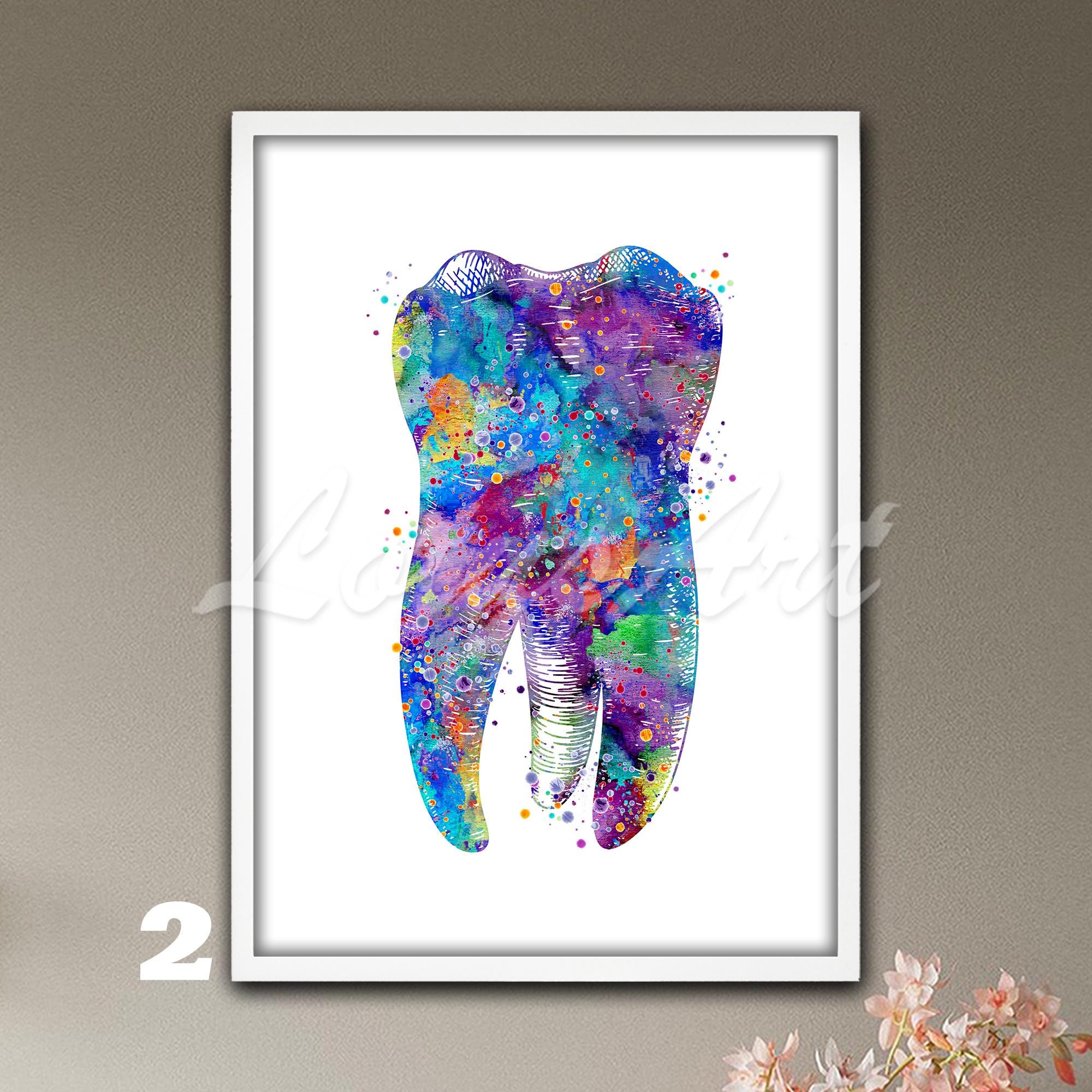 Tooth Anatomy Watercolor Print: Dentist Office Decor - Etsy