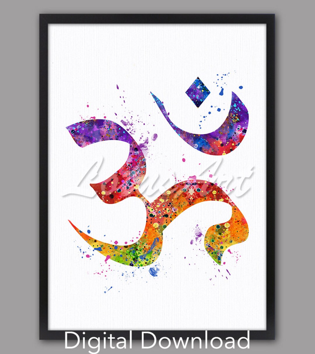 Ohm Symbol Watercolor Print: Zen Yoga Room Decor (digital Download) - Etsy