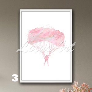 Skydiver Girl Watercolor Art Print: Personalized Kids Room Decor - Etsy