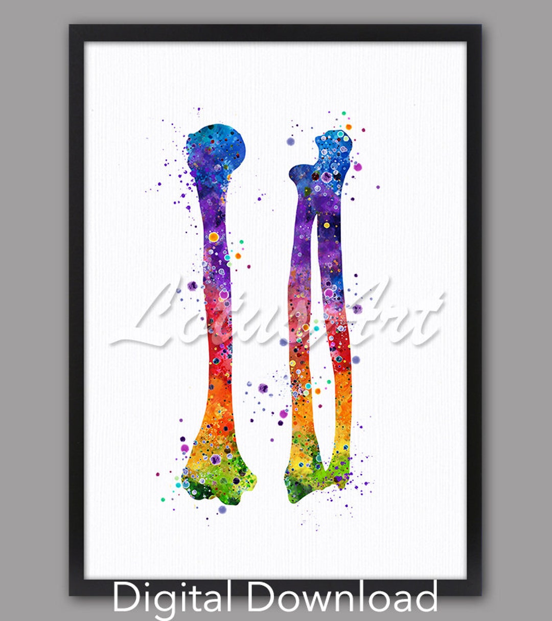 DIGITAL DOWNLOAD Arm Bones Watercolor Anatomy Art Anatomical Decor ...