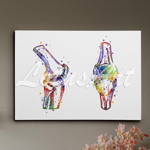 Knee Joint Anatomy Wall Art Watercolor Canvas Print Medical Clinic ...