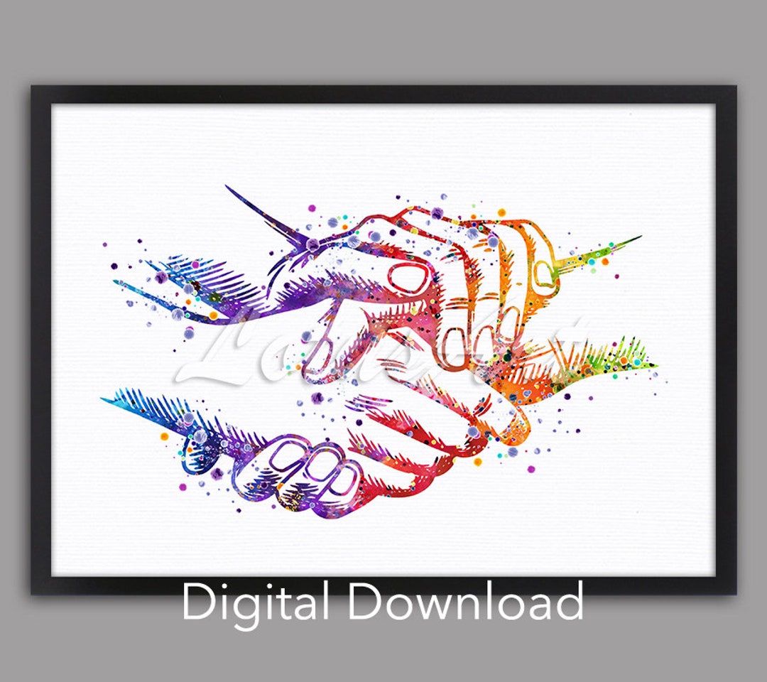Caring Hands Watercolor Art Print: Clinic Poster, Nurse Gift (digital ...