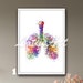 Lungs Wall Art Framed Poster Anatomy Watercolor Print Anatomical Lungs ...