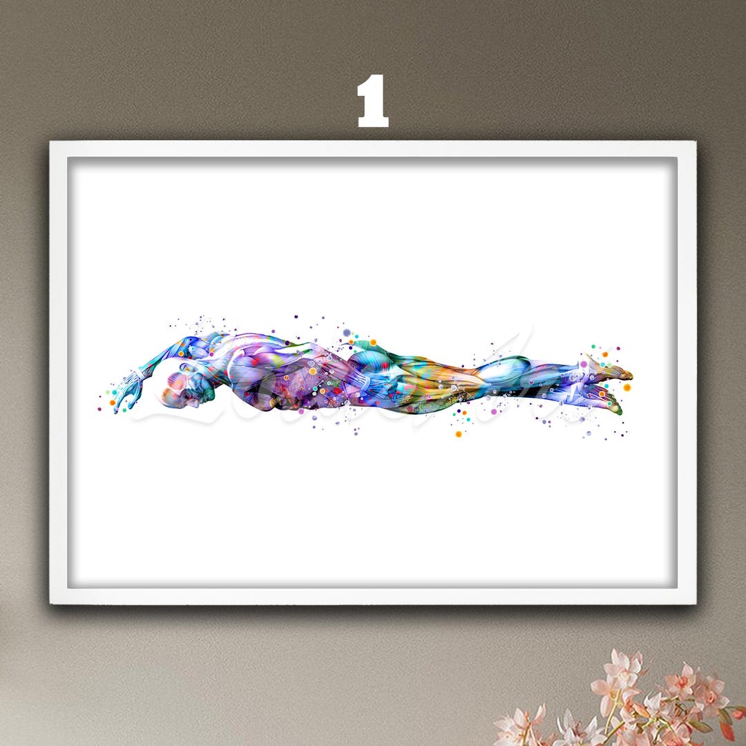 Swimmer Anatomy Muscles Watercolor Art Print: Doctor Office Decor - Etsy UK
