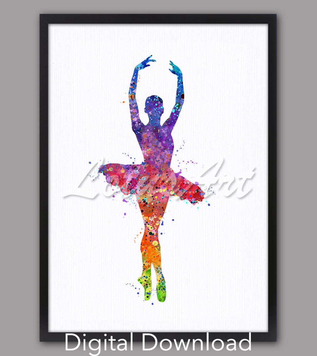 DIGITAL DOWNLOAD Ballerina Wall Art Print Watercolor Ballet Dancer ...