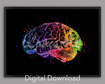 Human Brain Poster Anatomy Print Decor Medical Print Neurology ...