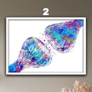 Synapse Brain Nerve Cell Neuron Wall Art Watercolor Print Anatomy ...