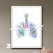 Lungs Wall Art Framed Poster Anatomy Watercolor Print Anatomical Lungs ...