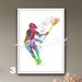 Girl Lacrosse Art Watercolor Print Sports Poster Home Decor Girls Room ...