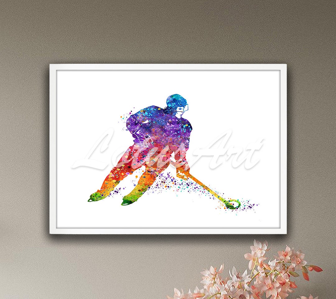 Female Ringette Wall Art Watercolor Poster Painting Sports Print Kids ...