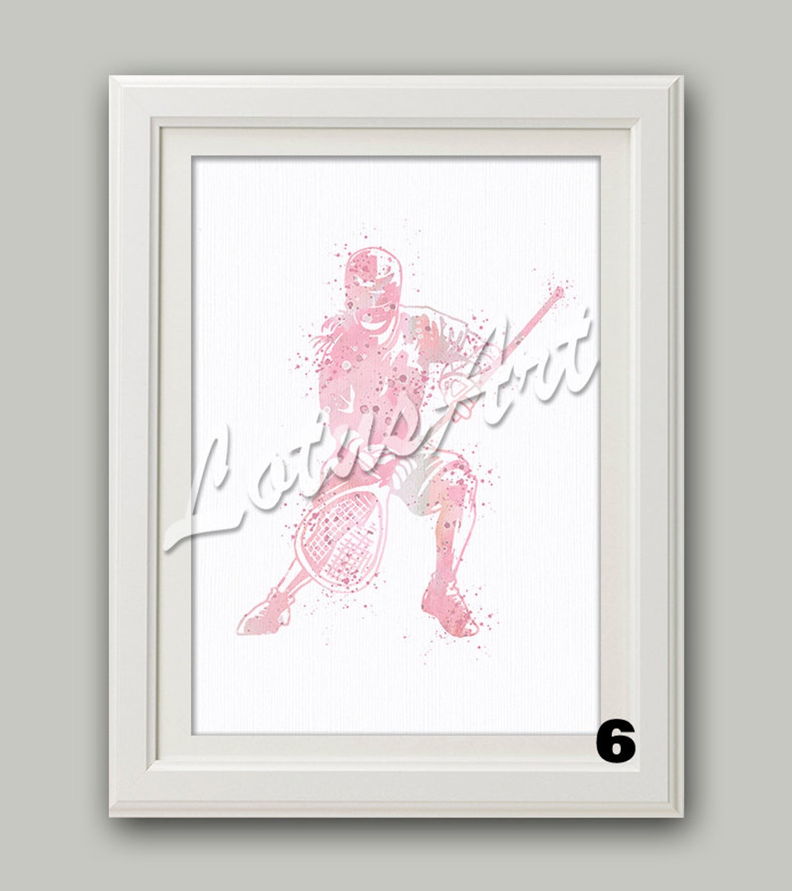 Girl Lacrosse Goalie Wall Art Watercolor Print Sports Nursery - Etsy