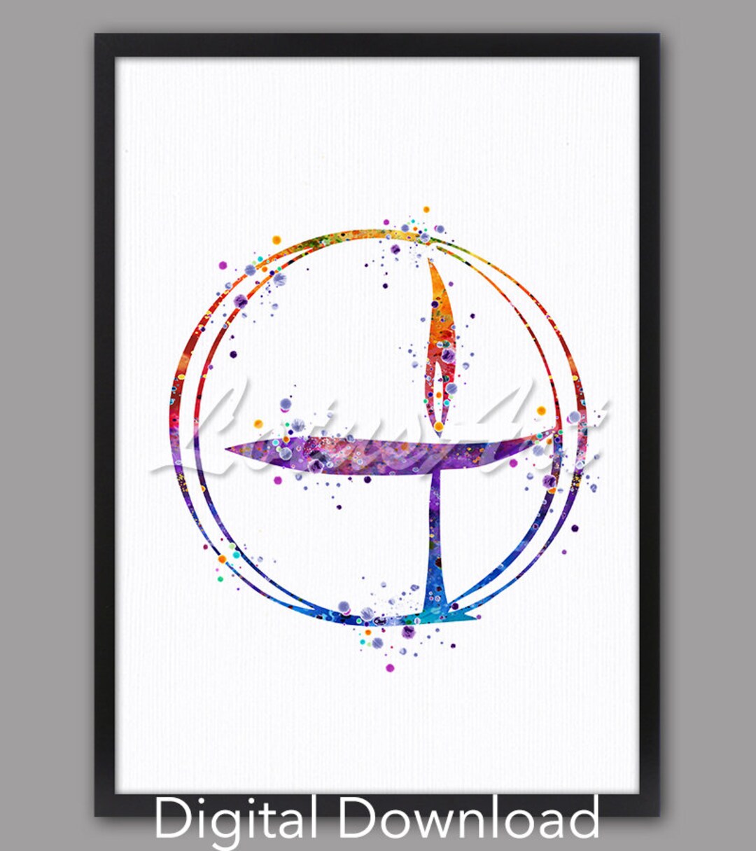 Watercolor Flaming Chalice Print: Unitarian Universalist Symbol ...