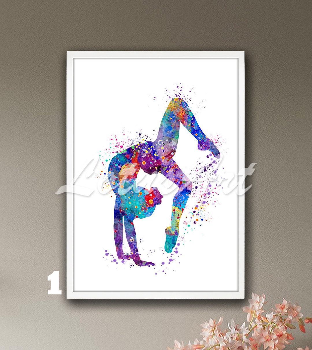 Gymnastics Tumbling Watercolor Print: Personalized Girls Room Decor - Etsy