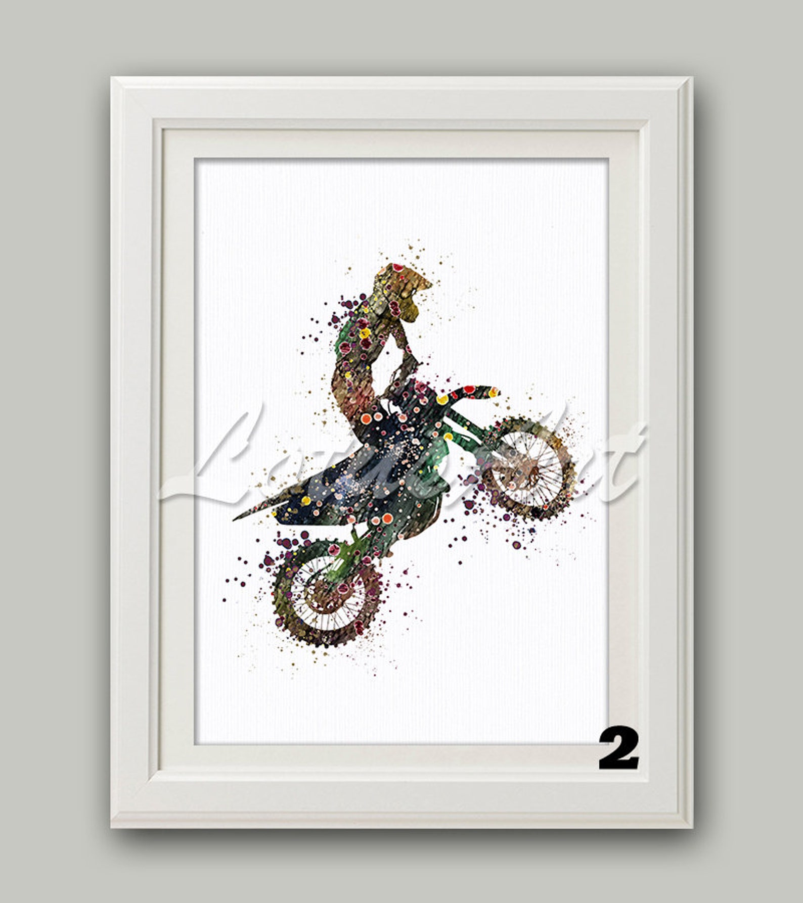 Motocross Wall Art Motorcycle Watercolor Painting Print Sports - Etsy