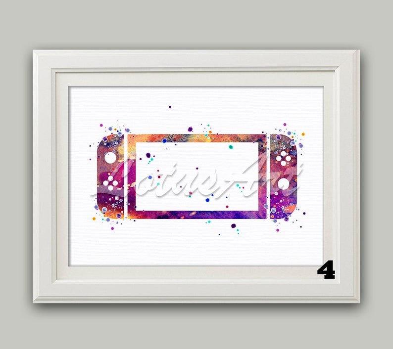 Switch Gaming Controller TV Joystick Wall Art Watercolor Print - Etsy