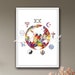 World Map Wall Art Sacred Symbols Watercolor Print Personalised ...