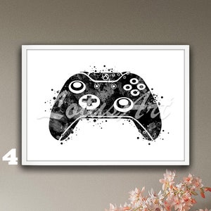 Game Controller Joystick Wall Art Watercolor Print Illustration Boys ...