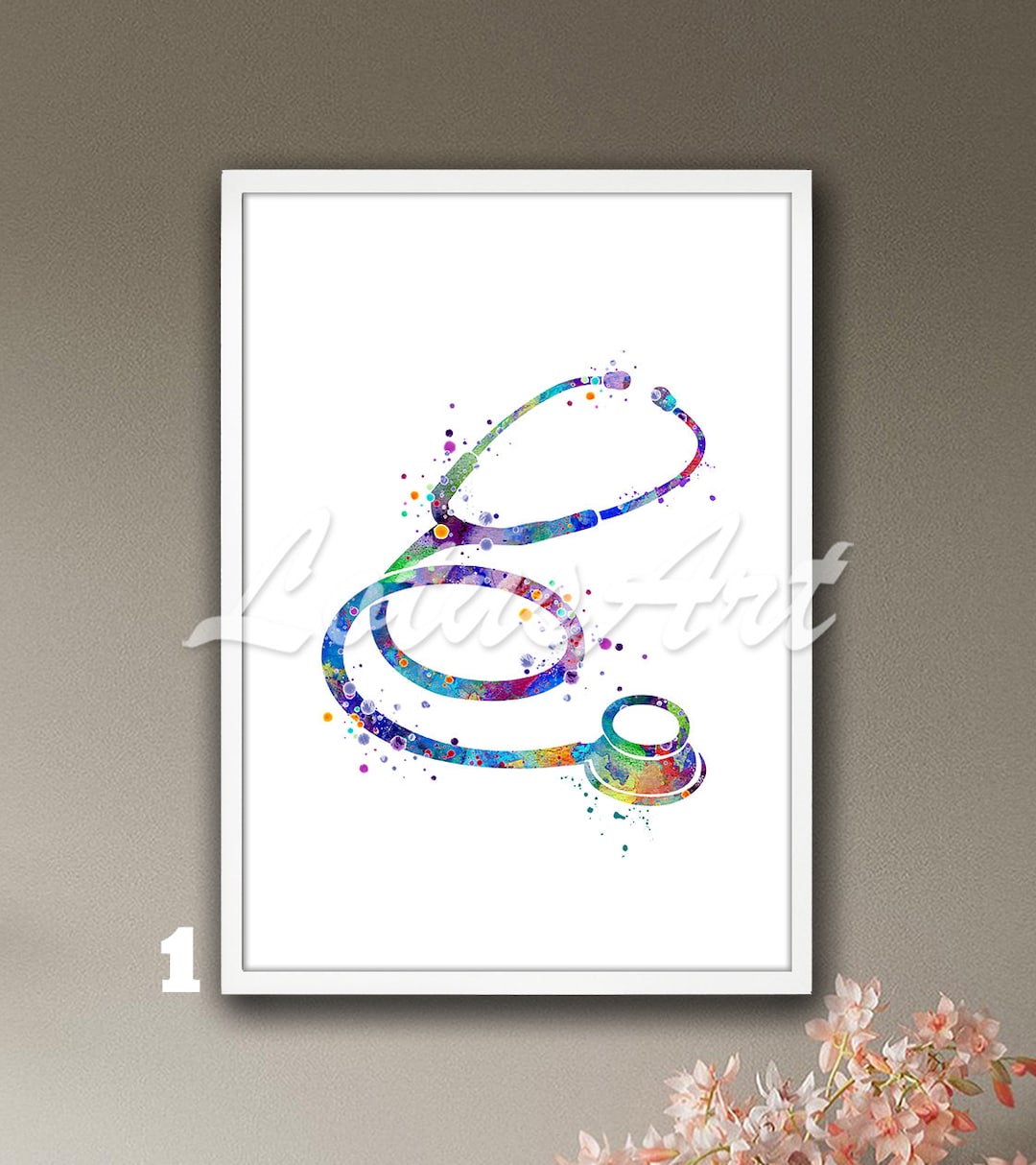 Watercolor Stethoscope Art Print: Doctor Office Decor, Medical Gift - Etsy