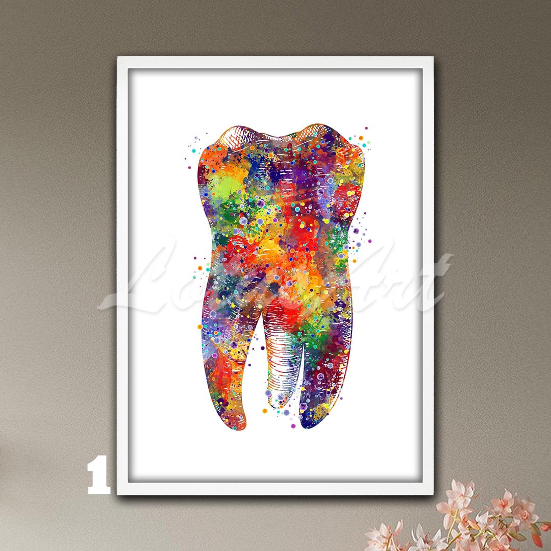 Tooth Anatomy Watercolor Print: Dentist Office Decor - Etsy